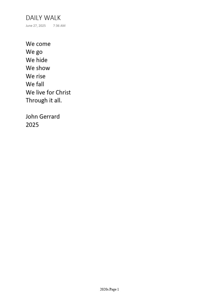 Daily Walk | PDF