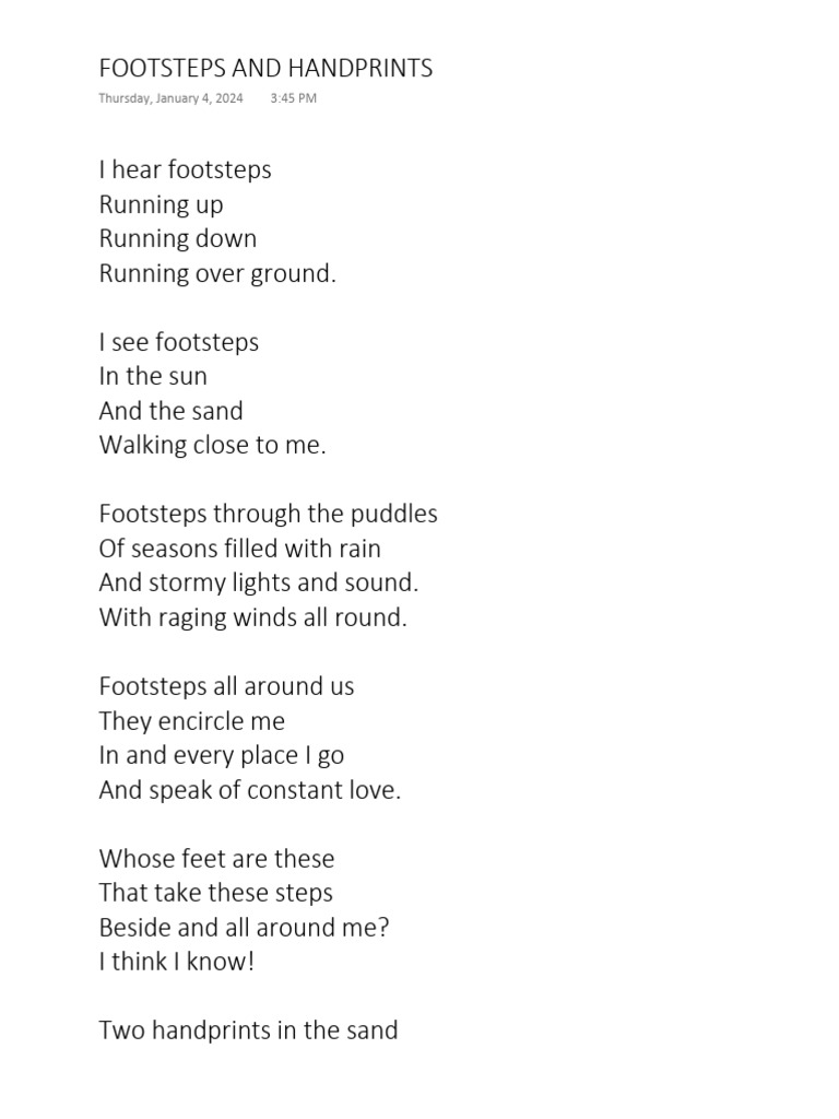 Footsteps and Handprints of Love | PDF
