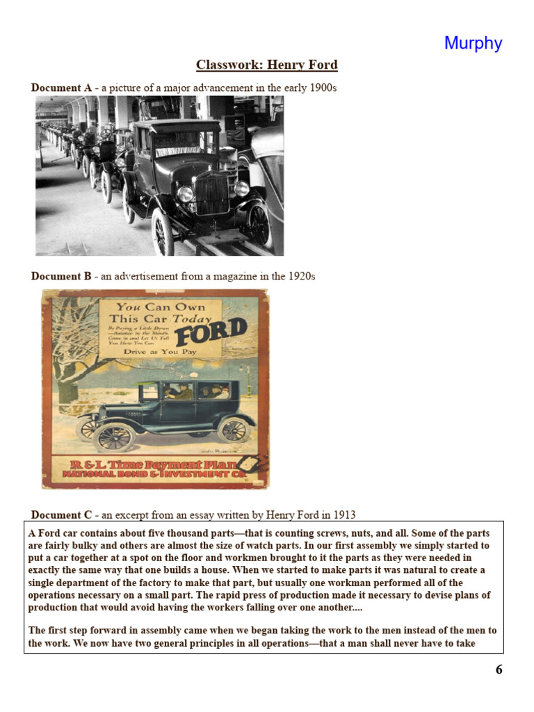 Henry Ford | PDF | Car | Economies
