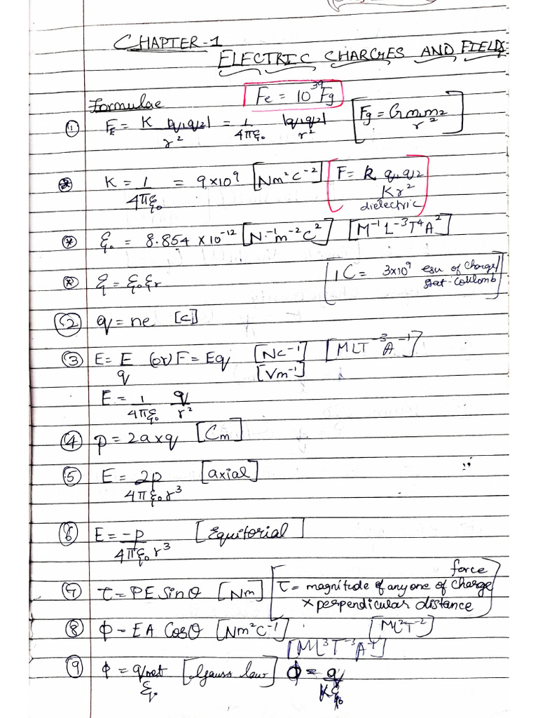 Phy Class 12 Formula | PDF