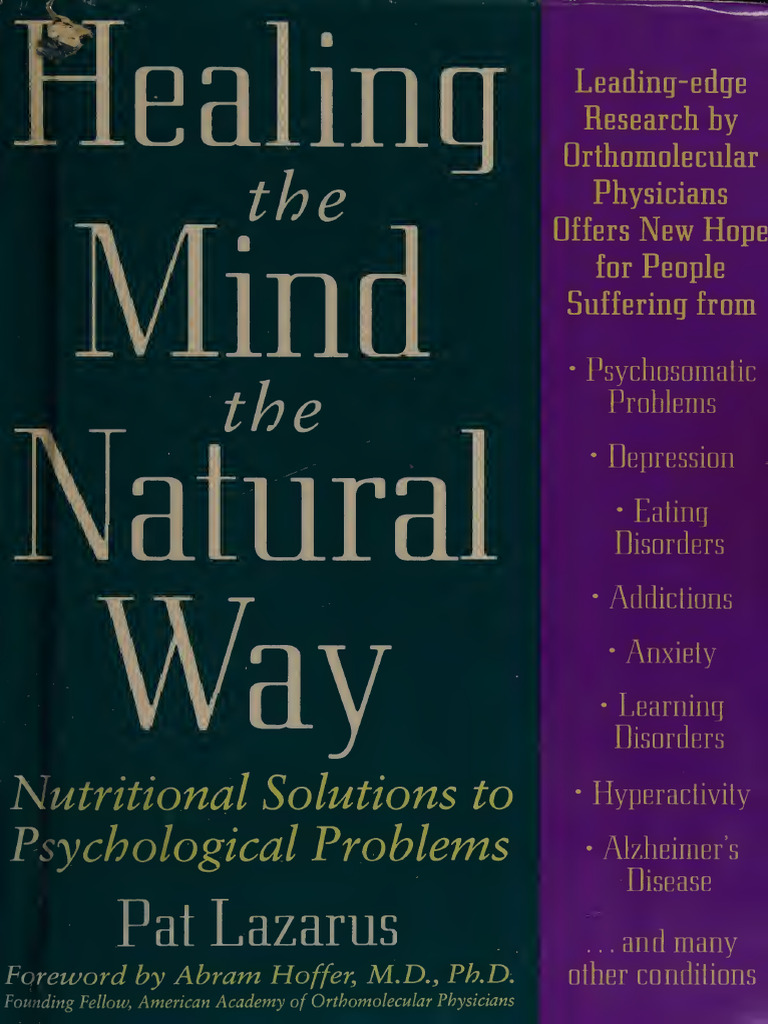 Healing The Mind The Natural Way Nutritional Solutions To Psychological ...