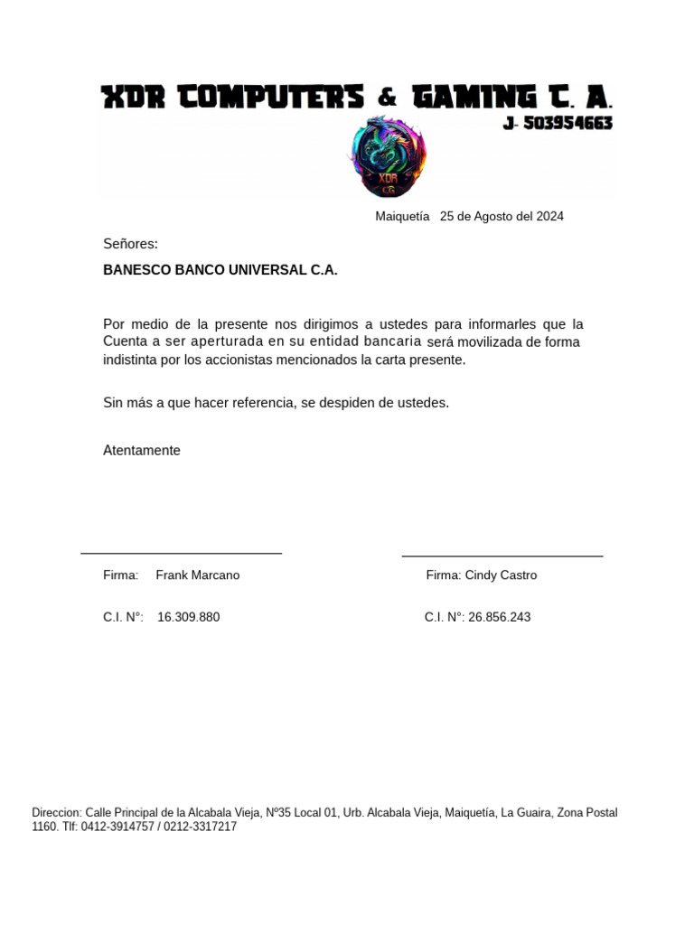 Apertura de Cuenta en Banesco | PDF
