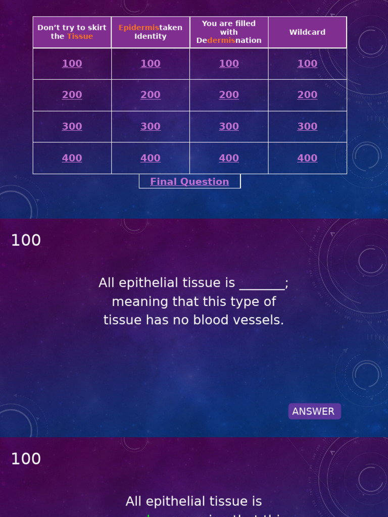 Epithelial Tissue Quiz and Facts | PDF | Epidermis | Skin