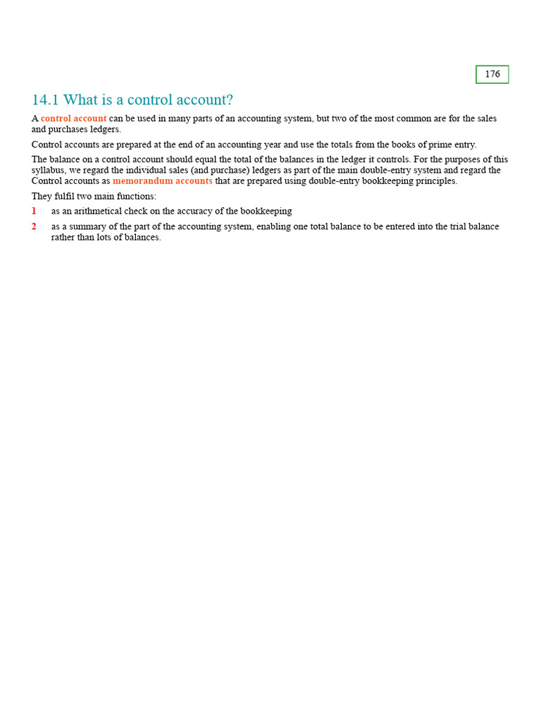 Understanding Control Accounts in Accounting | PDF | Debits And Credits ...