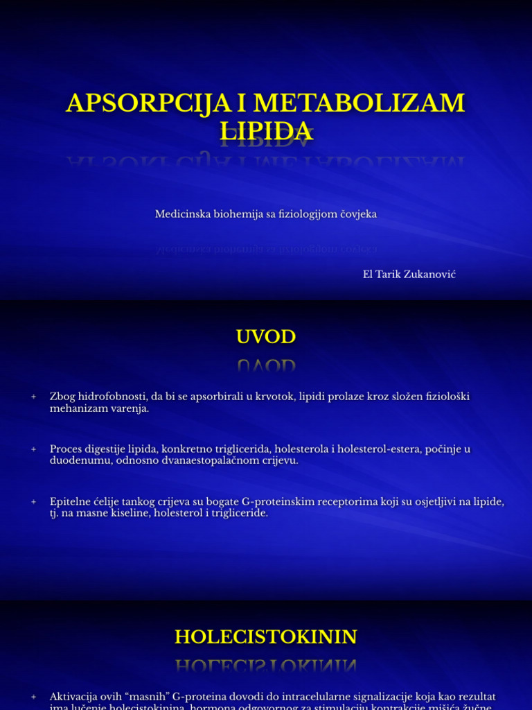 Apsorpcija I Metabolizam Lipida | PDF