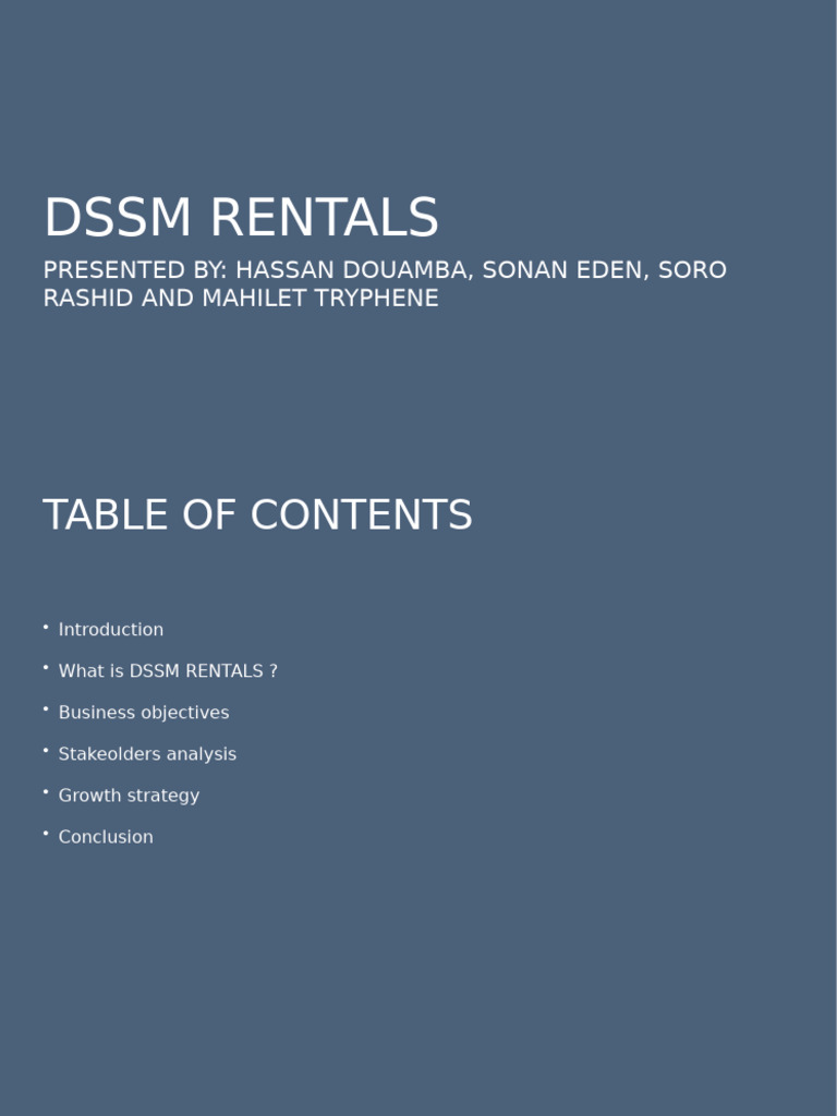 DSSM Rentals: Event Planning Simplified | PDF