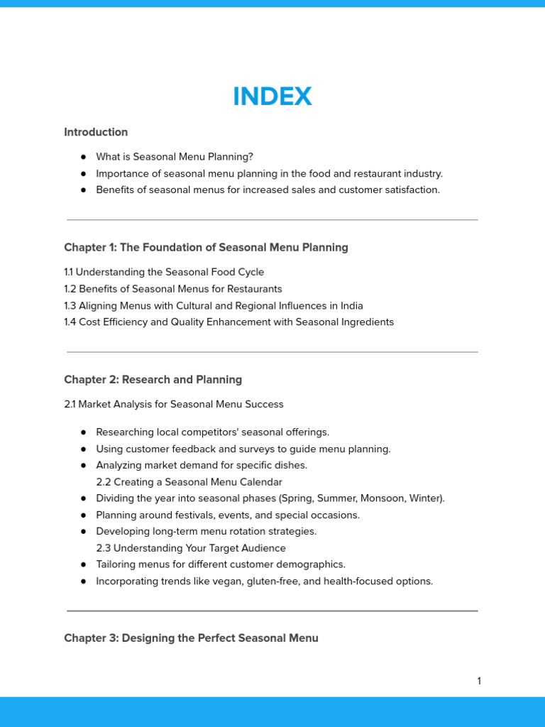 Seasonal Menu Planning for Restaurants | PDF | Menu | Restaurants