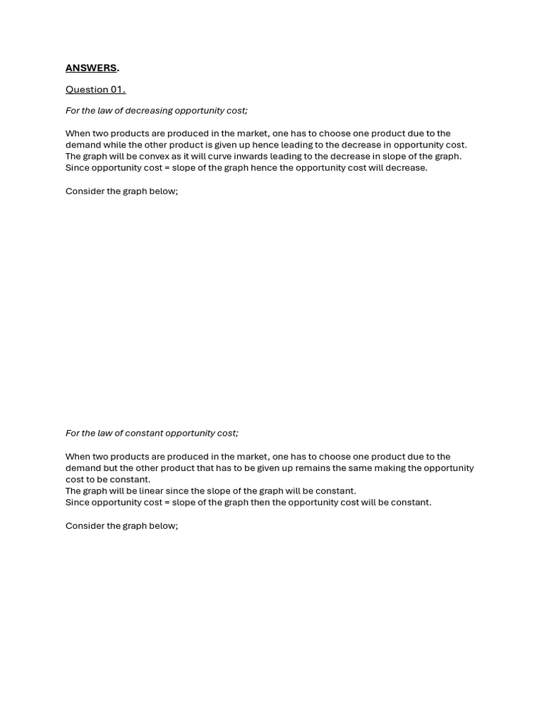 Eco Assignment 1 | PDF | Opportunity Cost | Unemployment