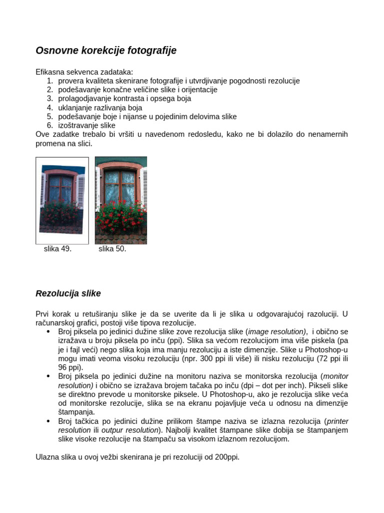 PsLekcija_3 Osnovne Korekcije Fotografije | PDF