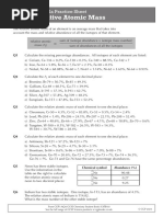 Relative Atomic Mass Practice Questions | PDF | Chemical Elements | Isotope