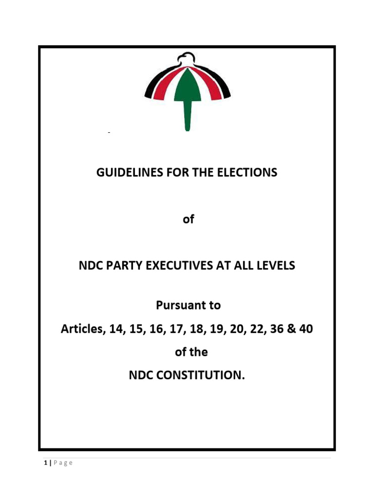 NDC Party Executive Election Guidelines | PDF | Proxy Voting | Voting