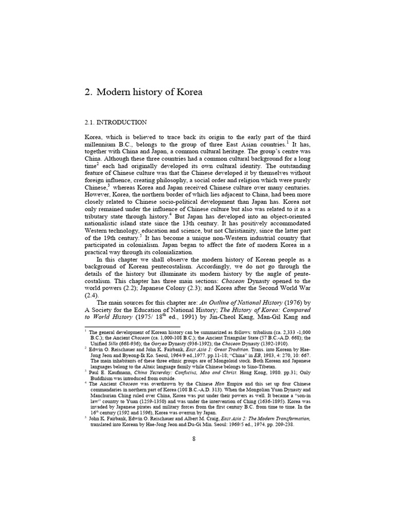 Modern History of Korea Overview | PDF | Korea | South Korea