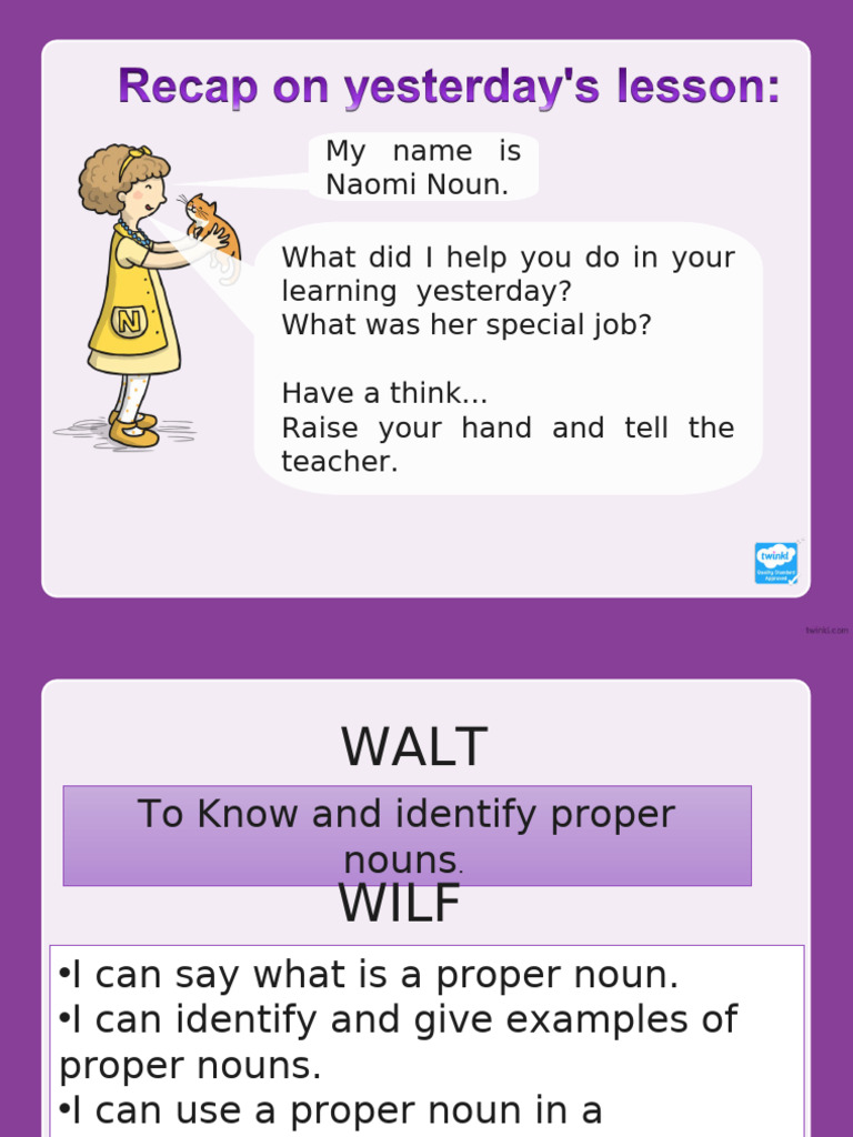 Proper Nouns Powerpoint Tuesday | PDF