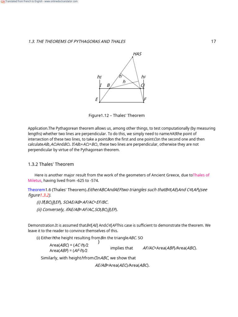 Pythagoras and Thales Theorems Explained | PDF | Axiom | Triangle