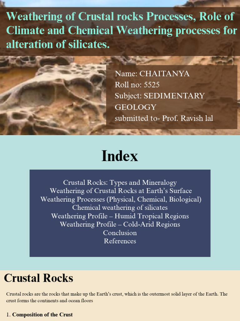Weathering Processes of Crustal Rocks | PDF | Weathering | Rock (Geology)