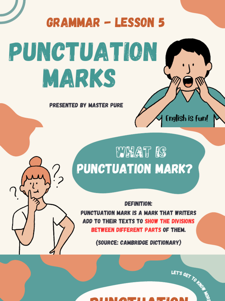 Grammar - Lesson 5: Punctuation Marks | PDF