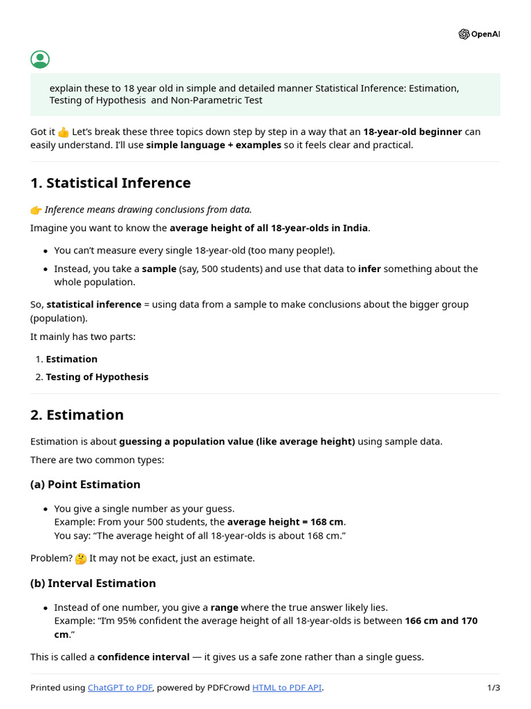 Understanding Statistical Inference Basics | PDF | Estimator ...