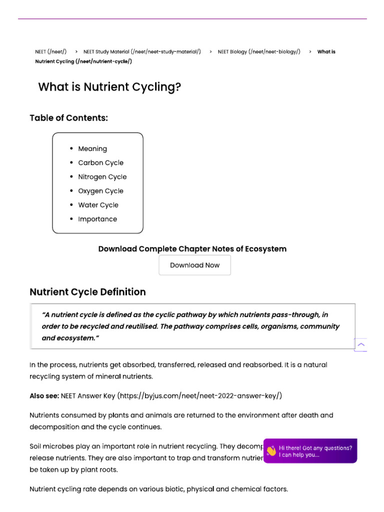 Nutrient Cycle | PDF