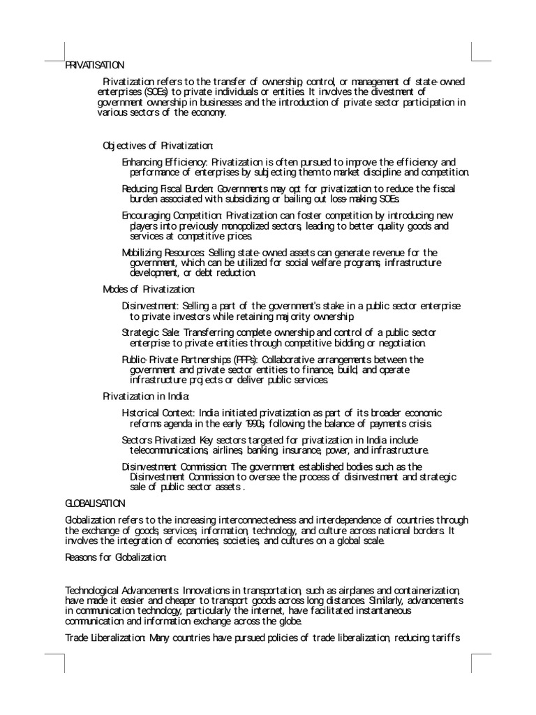 Understanding Privatization and Globalization | PDF | Globalization ...