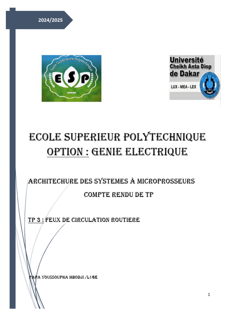 TP Feux de Circulation avec PIC 16F887 | PDF