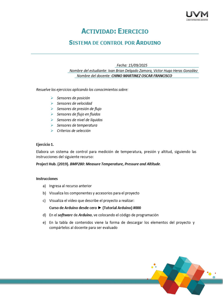 U2_Ejercicio_SistemasdeControlporArduino_IBDZ_VHHG | PDF | Arduino ...