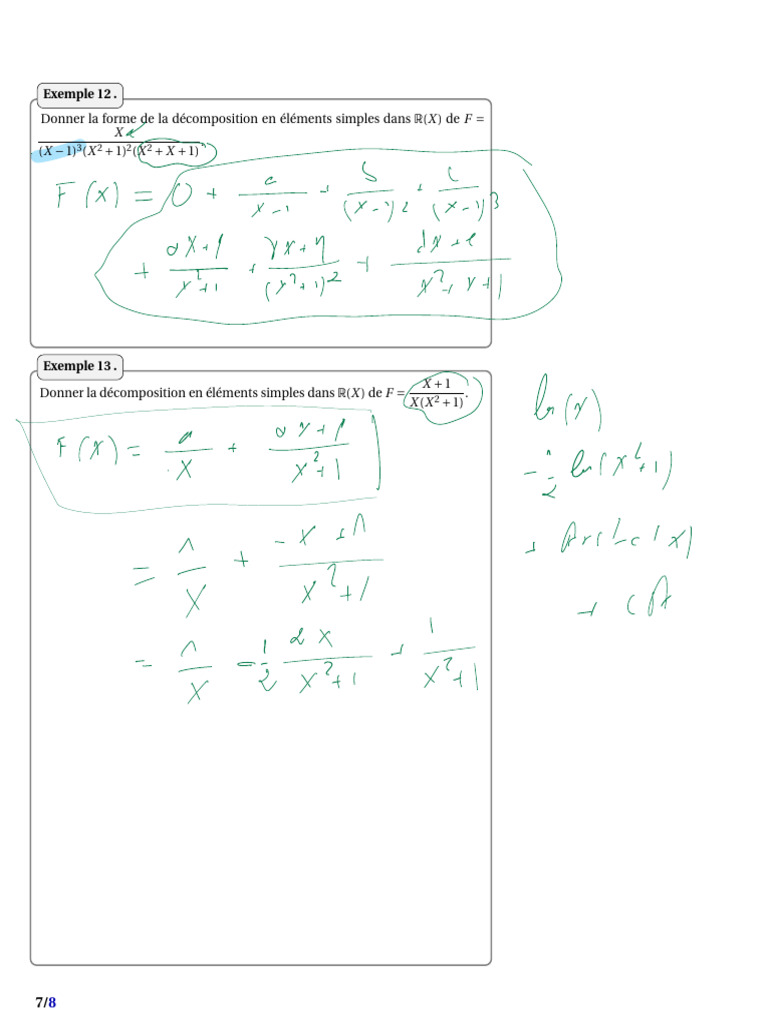 Décomposition en éléments simples de F | PDF