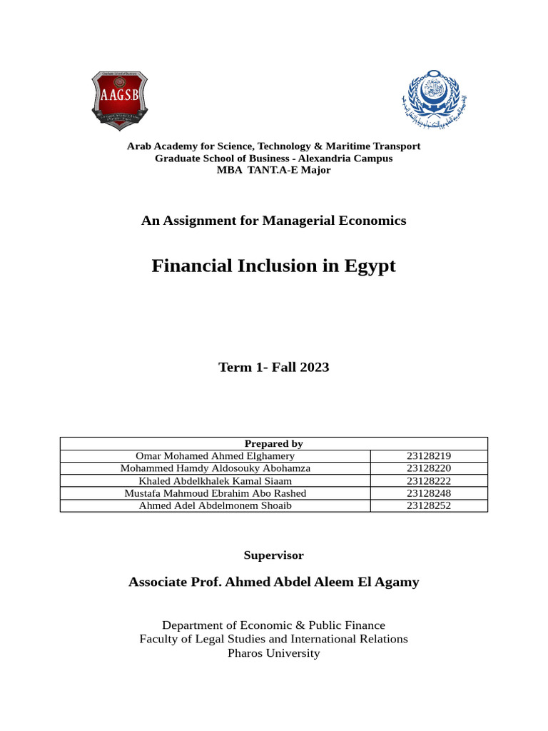 Financial Inclusion's Impact on Egypt's Growth | PDF | Financial ...