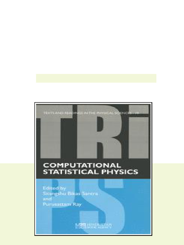 Computational Statistical Physics Lecture Notes Guwahati Serc School ...