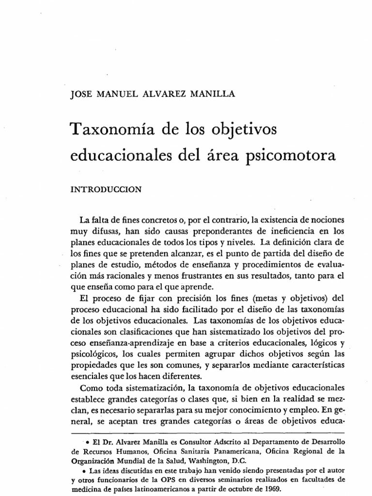 Objetivos en El Área Psicomotora | PDF | Percepción | Conocimiento