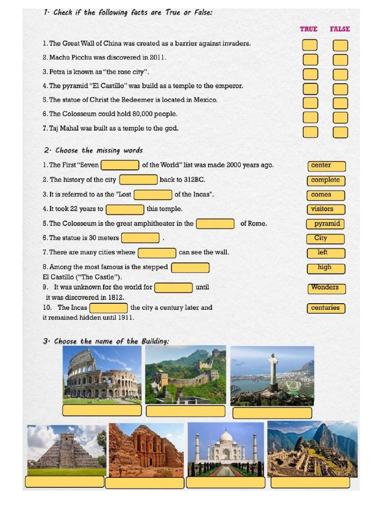 7 Wonders of the World: Key Facts | PDF