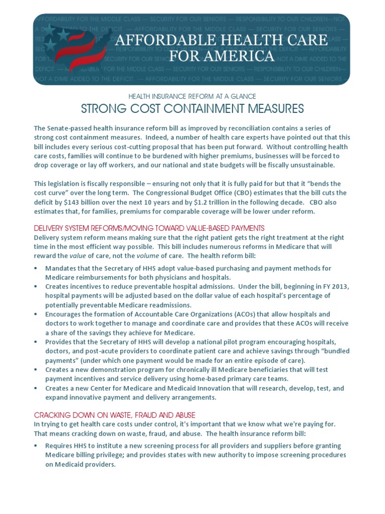 Cost Containment | PDF | Medicare (United States) | Medicaid