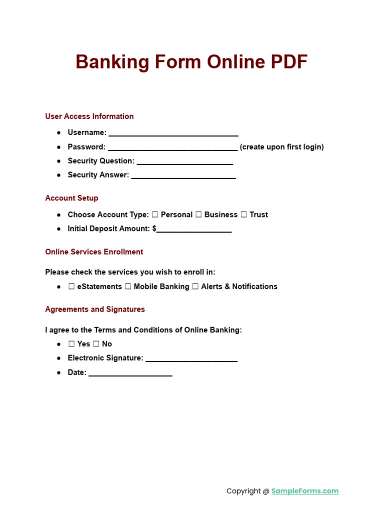 Banking Form Online PDF | PDF