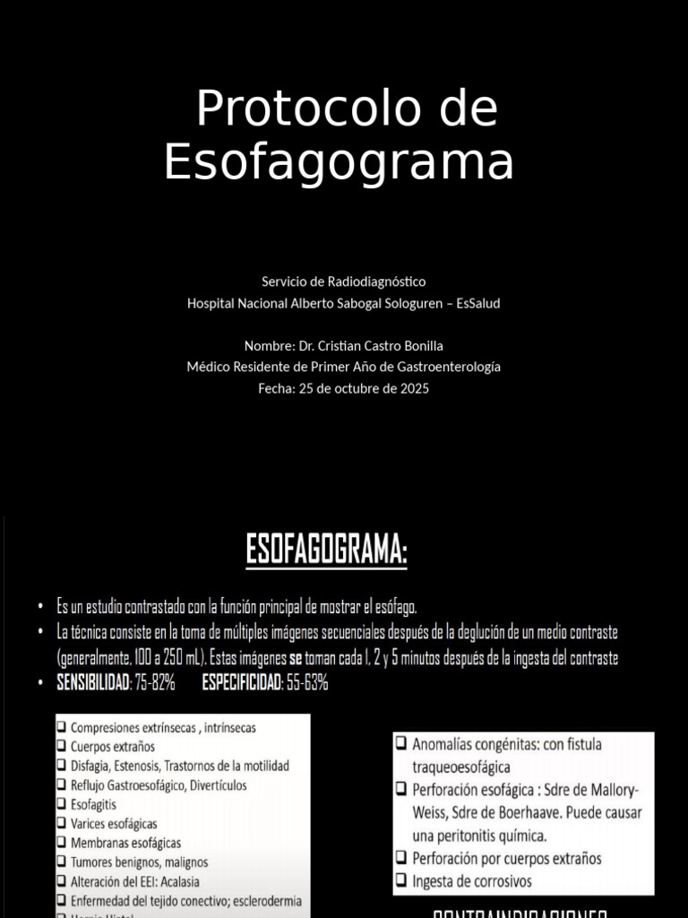 Protocolo Esofagograma CRISTIAN CASTRO | PDF | Gastroenterología ...