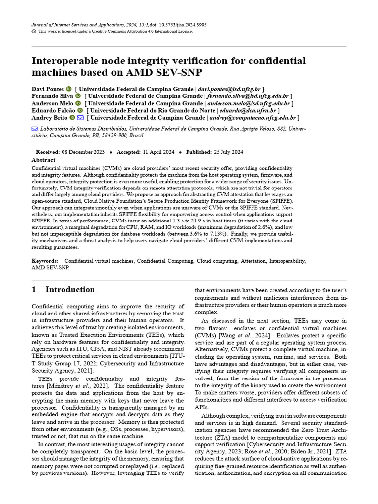 Interoperable Integrity Verification for CVMs | PDF | Trusted Computing ...