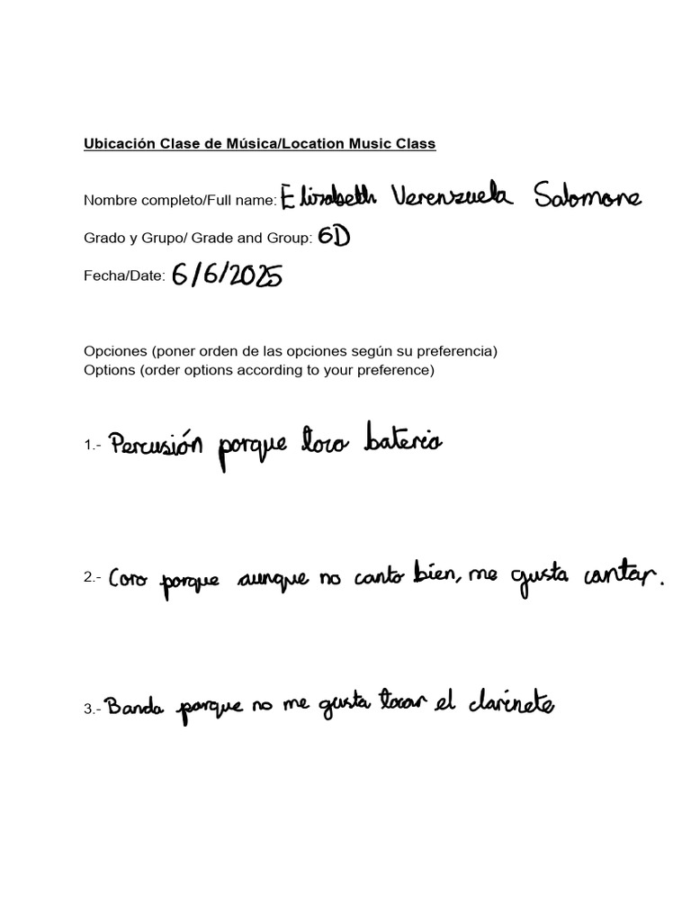 Elizabeth Verenzuela Salomone - [Template] Clase de música en 7° grado ...
