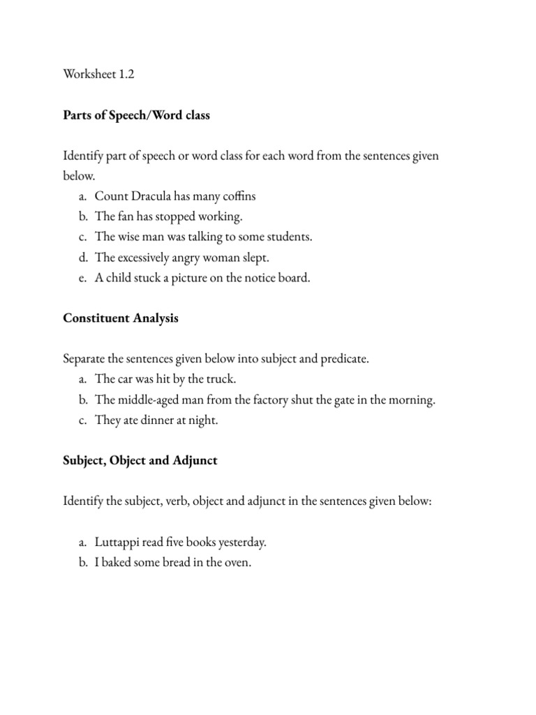 Syntax - Worksheet 1.2 - Sept 2025 | PDF