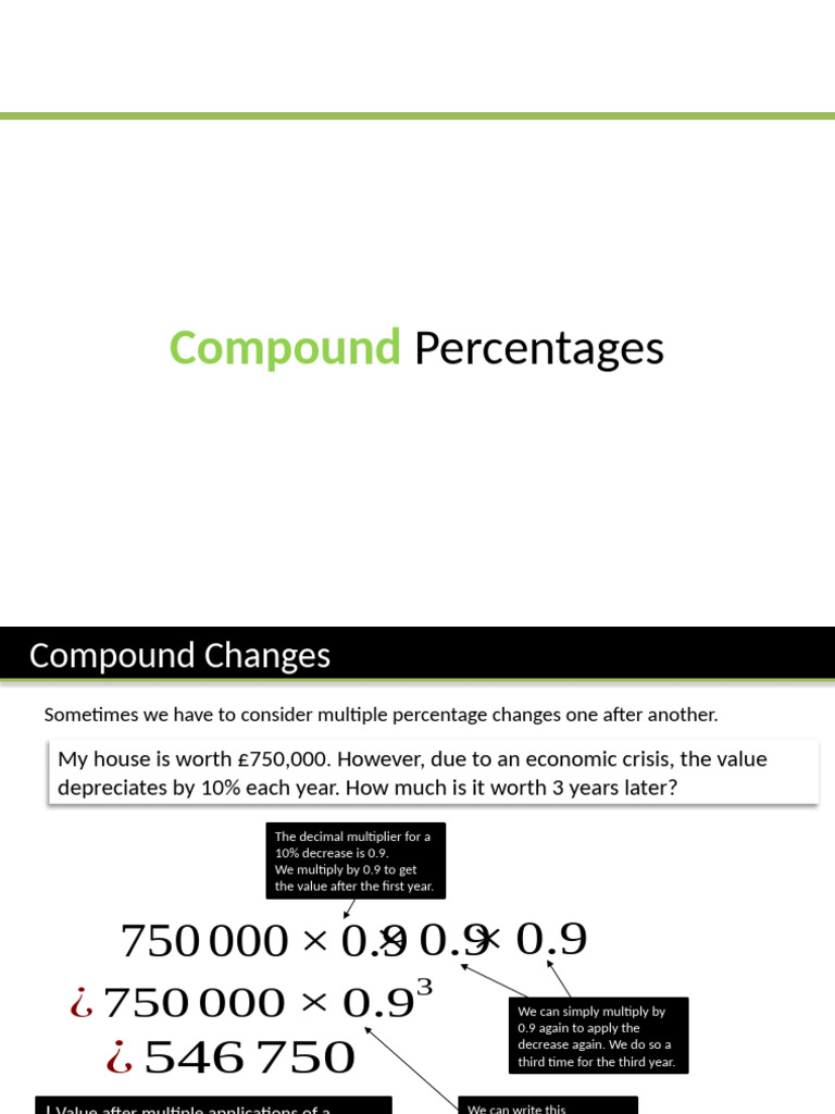 Compound Percentages | PDF | Percentage | Interest