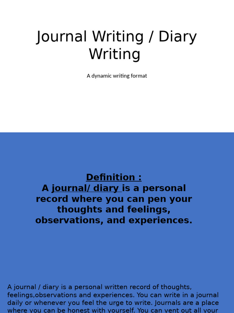 Journal Writing: A Personal Guide | PDF