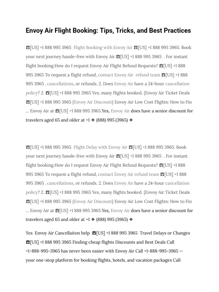 Envoy Air Flight Booking - Tips, Tricks, and Best Practices | PDF ...