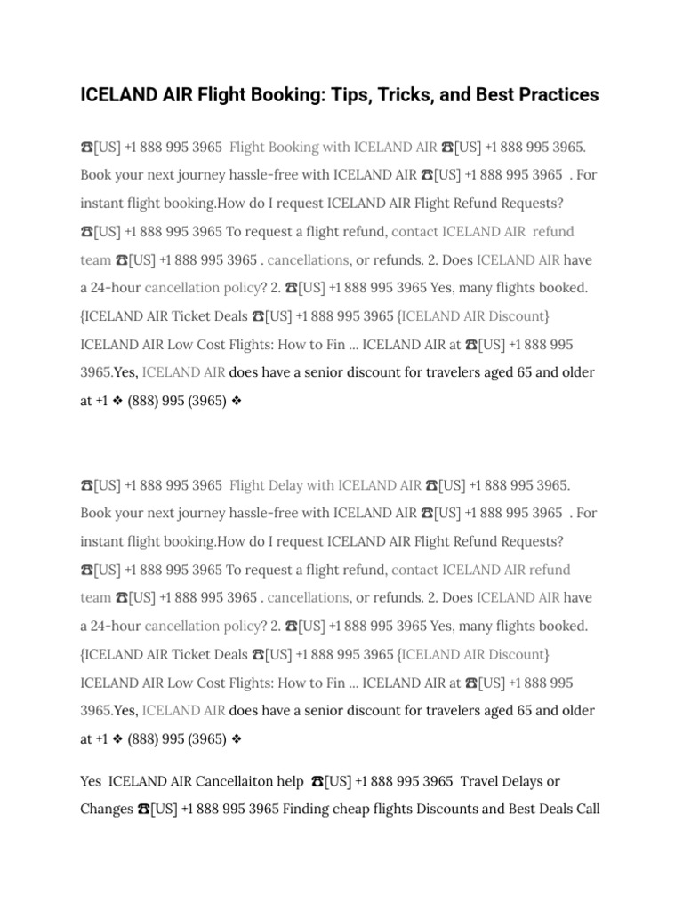 ICELAND AIR Flight Booking - Tips, Tricks, and Best Practices | PDF ...