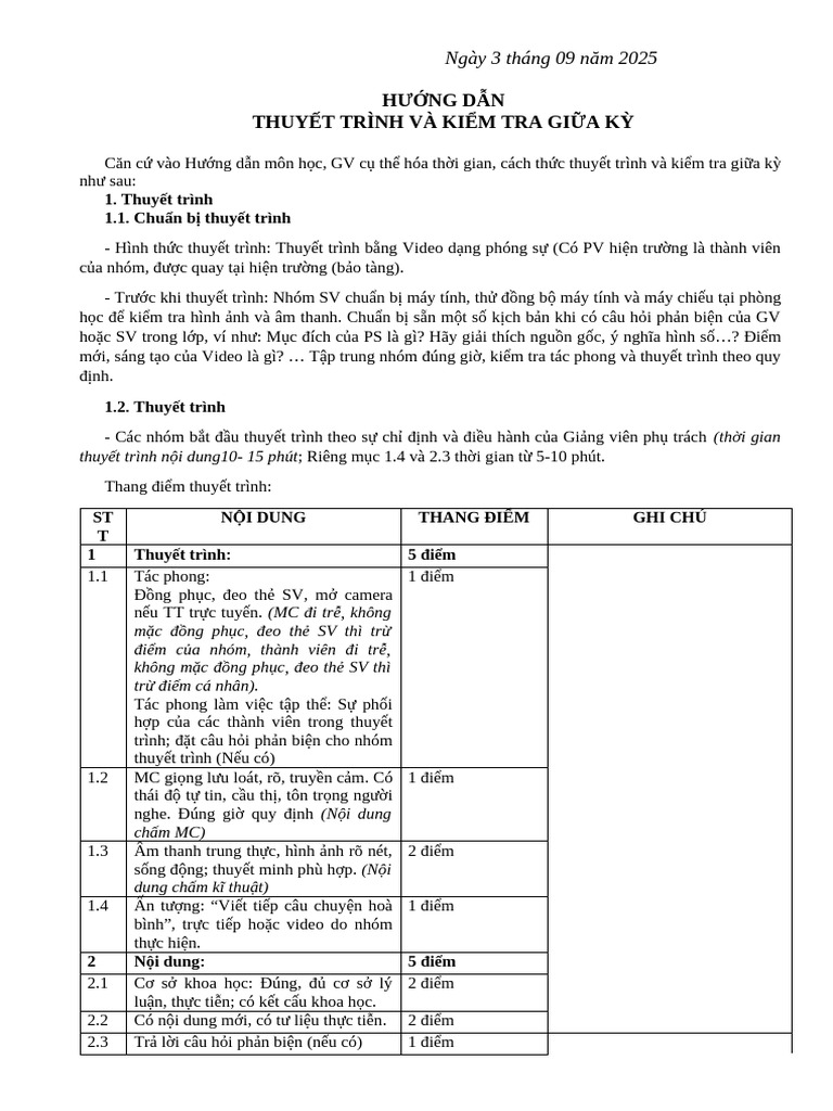 HD Thuyết Trình TL Và KTGK 9 2025 | PDF