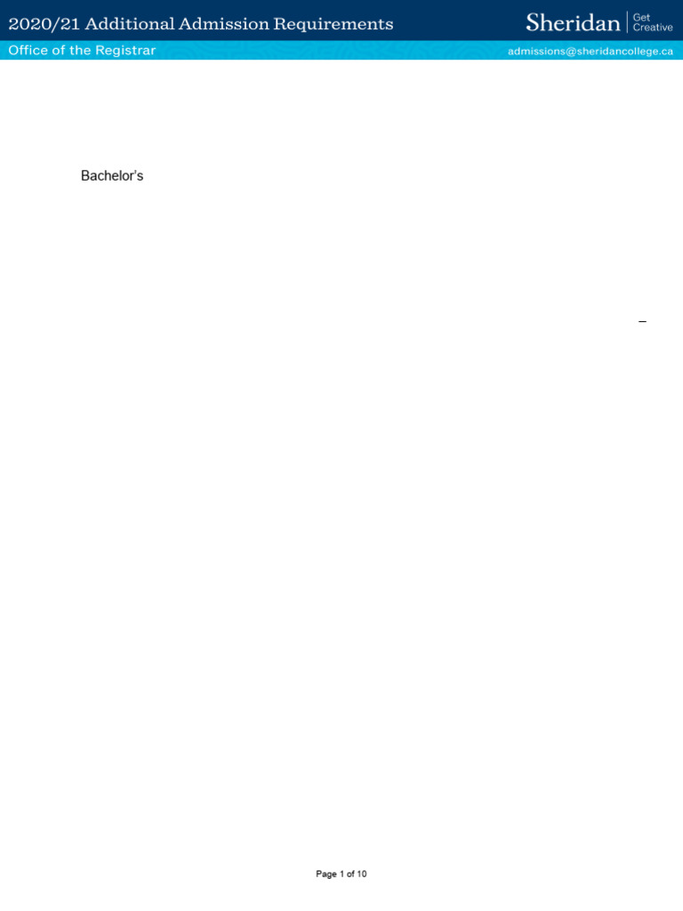 Sheridan Animation Program Application Guide | PDF | Drawing | Animation