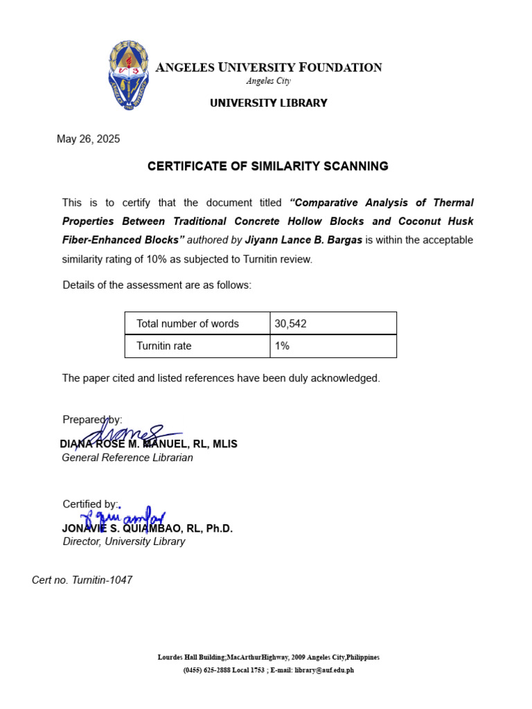 Certificate of Similarity Scanning 1047 | PDF