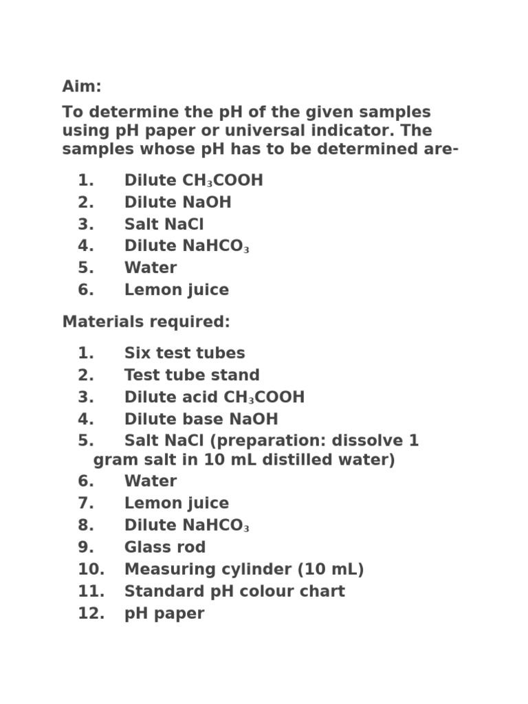 Chemistry Project | PDF | Ph | Materials