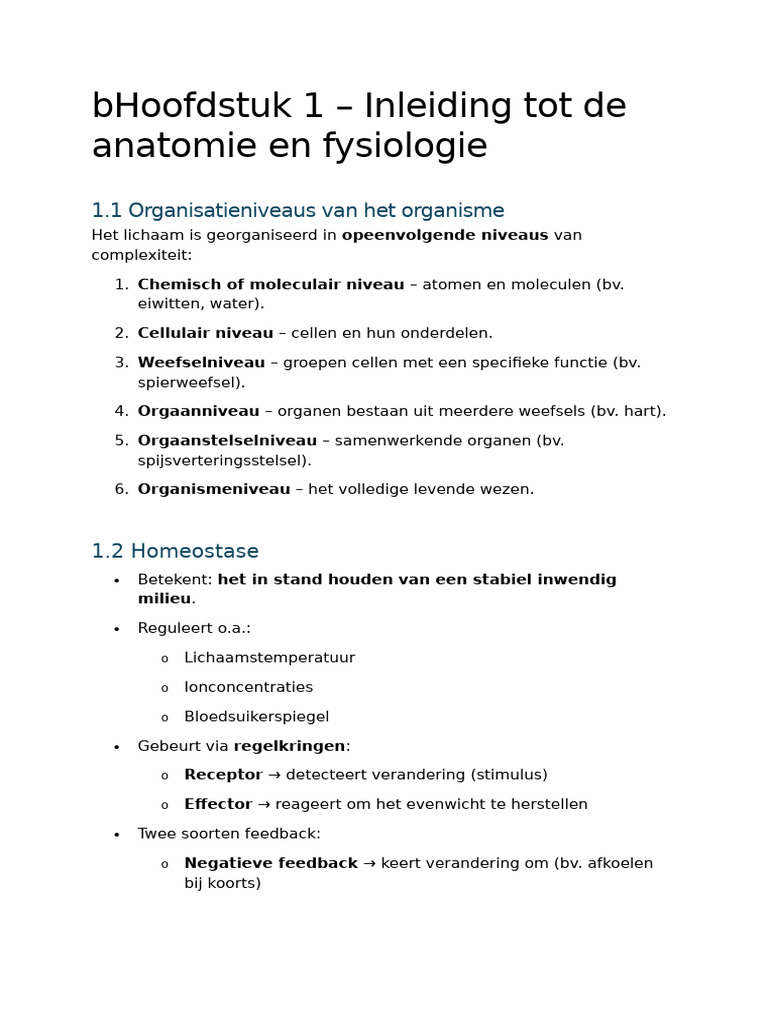 Hoodstuk 1 Inleiding Samenvatting | PDF