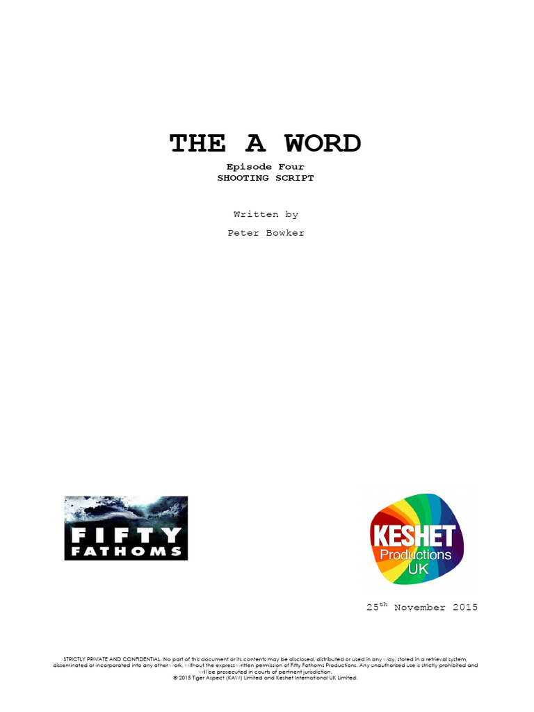 The a Word i Episode 4 Shooting Script 25.11.15 | PDF
