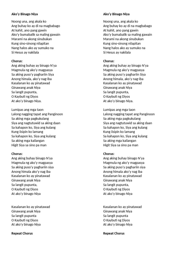 Ako Ay Binago Niya | PDF