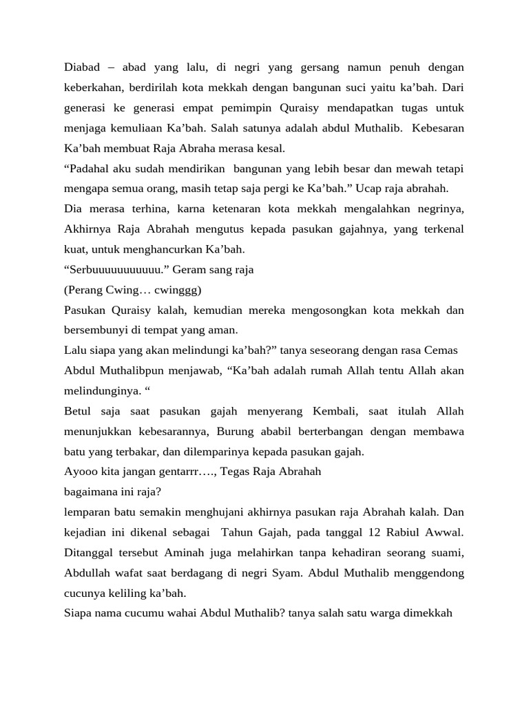 Kisah Lahirnya Nabi Muhammad dan Ka'bah | PDF
