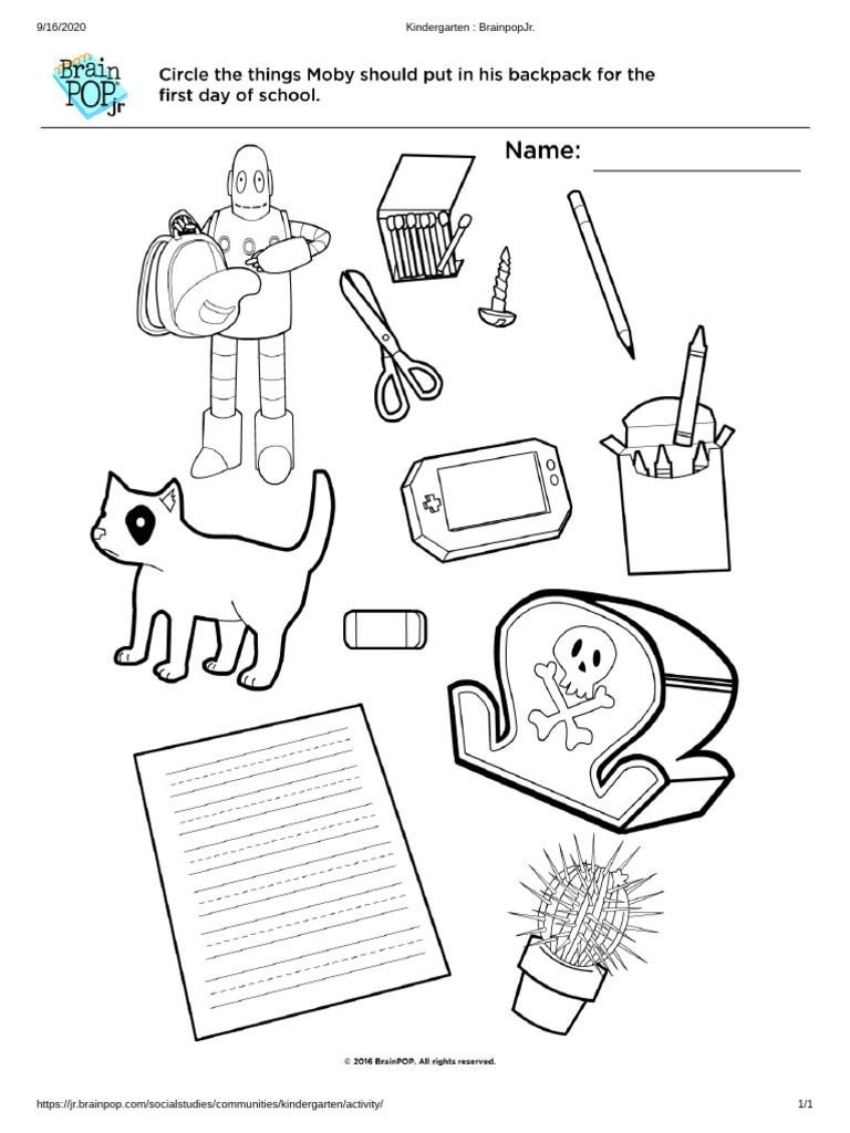 Kindergarten - BrainPOP Jr. | PDF