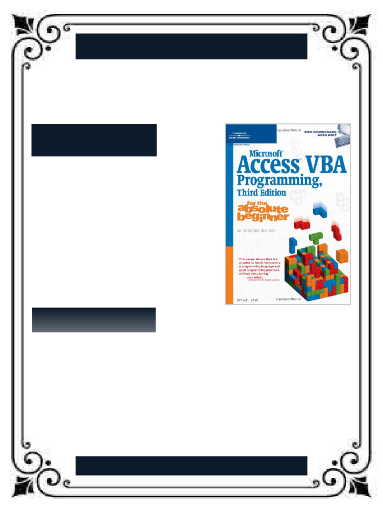 Microsoft Access VBA programming for the absolute beginner 3rd Edition ...